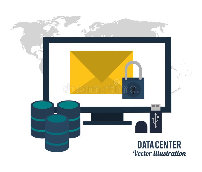 Data Center Technology Design Stock Vector - Illustration of secured ...