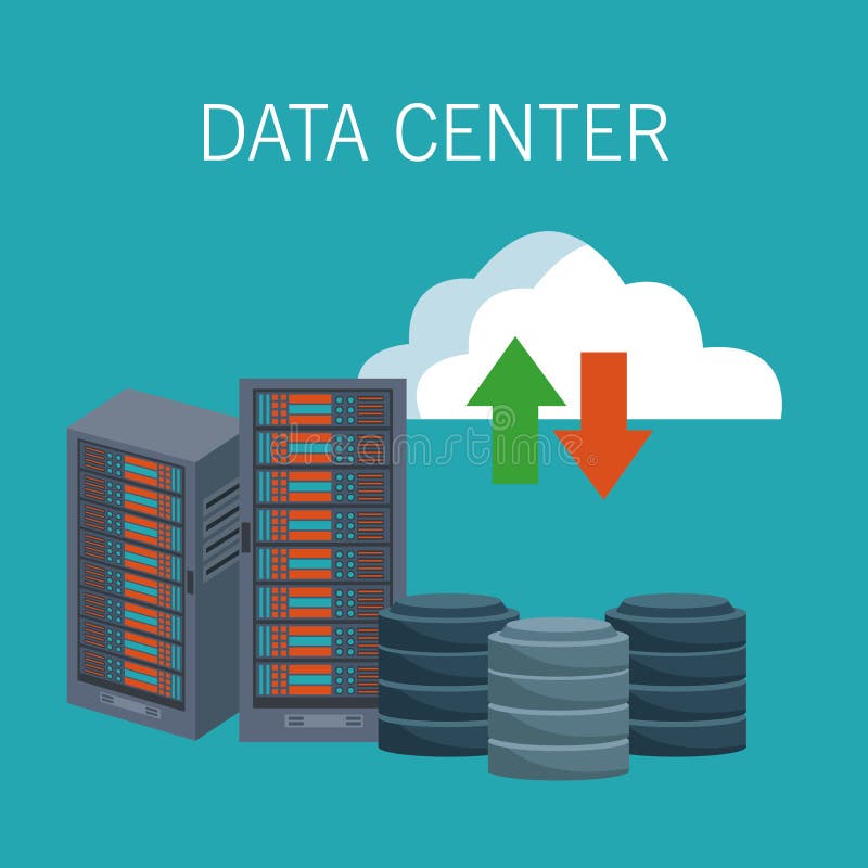 Data Center Technology Icons Stock Vector - Illustration of center ...