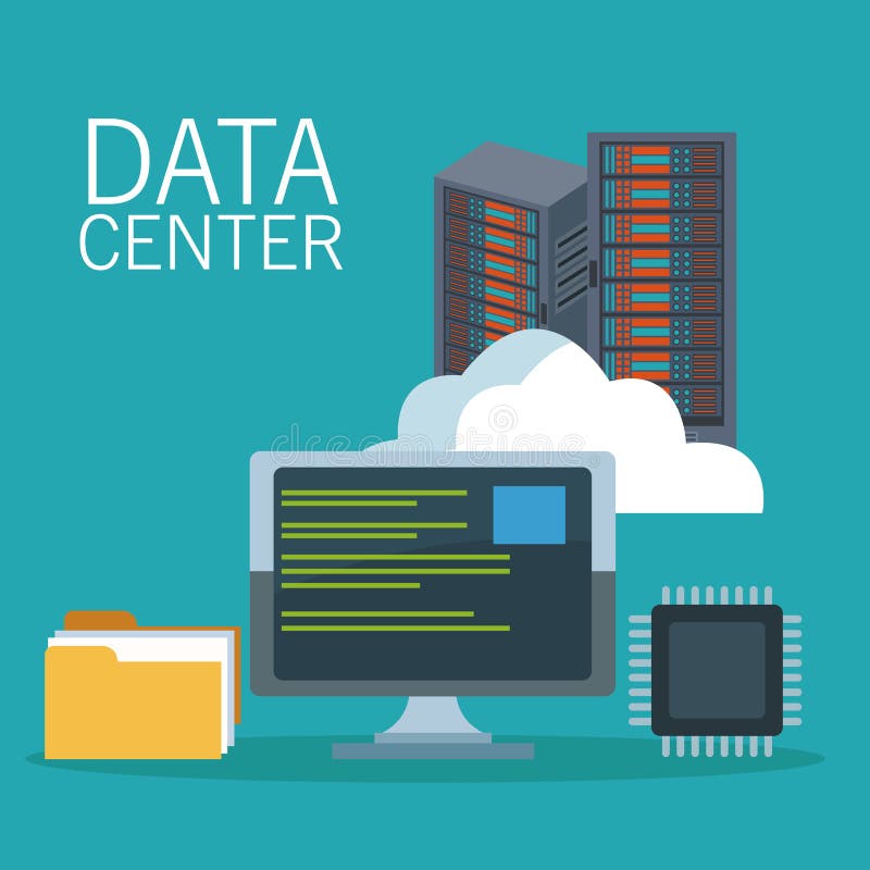 Data Center Technology Icons Stock Vector - Illustration of high ...