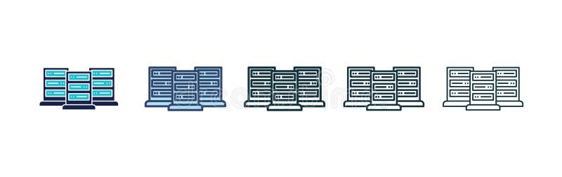 Data Center Vector Icon Set Black Filled and Outlined Style Stock ...