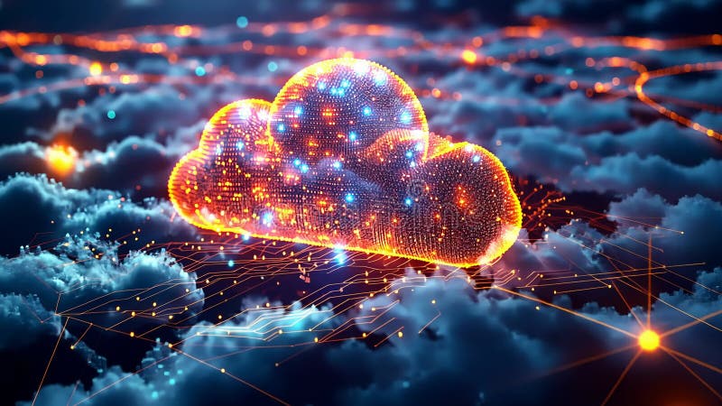 Data Center Video Connections Between Computers Cloud Storage Server Functionality Online