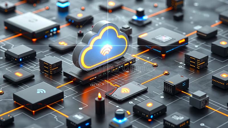 Data Center Video: Connections between Computers, Cloud Storage, Server Functionality, Online ...