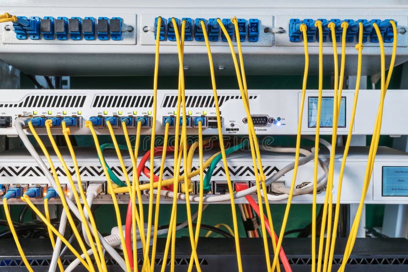 Data Center with Wires and Connectors Stock Photo - Image of networking ...