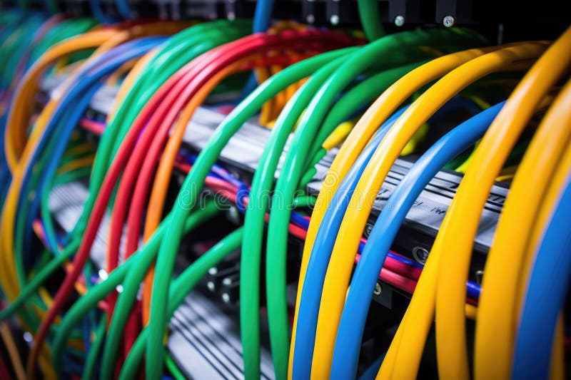 Data Centers Cable Management System Close-up Stock Photo - Image of ...
