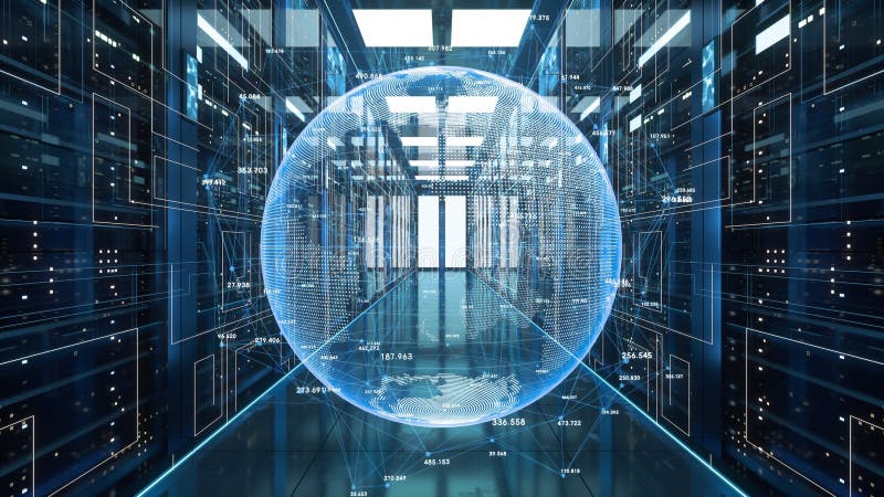 Data Centers and Data Computing, 3d Rendering Stock Footage - Video of ...
