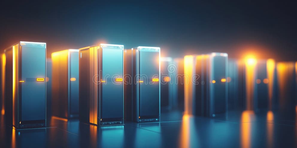 Data Centers Illuminated with Vibrant Lights Showcase Advanced ...