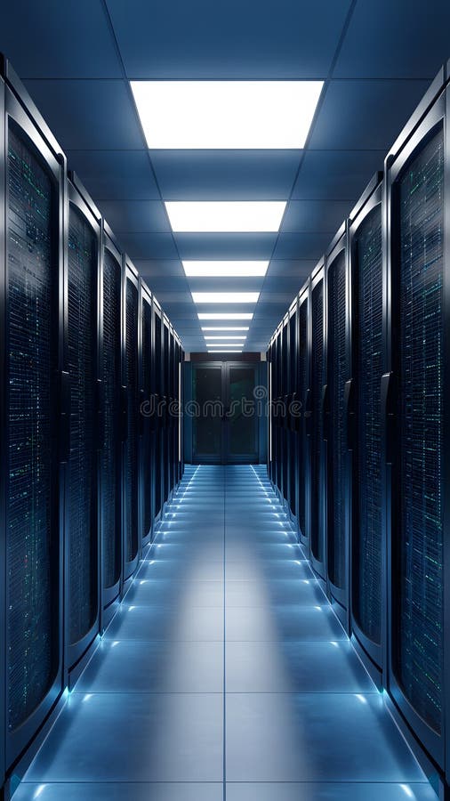 Data Centers Nerve Center Server Rooms Depicted As Tech Hub Stock ...