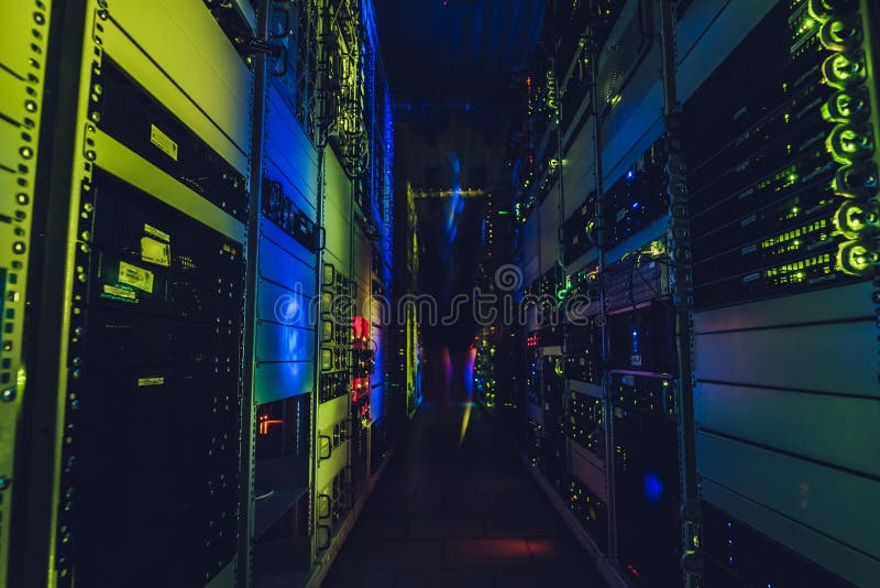 Data centre interface stock image. Image of center, corridor - 104995305