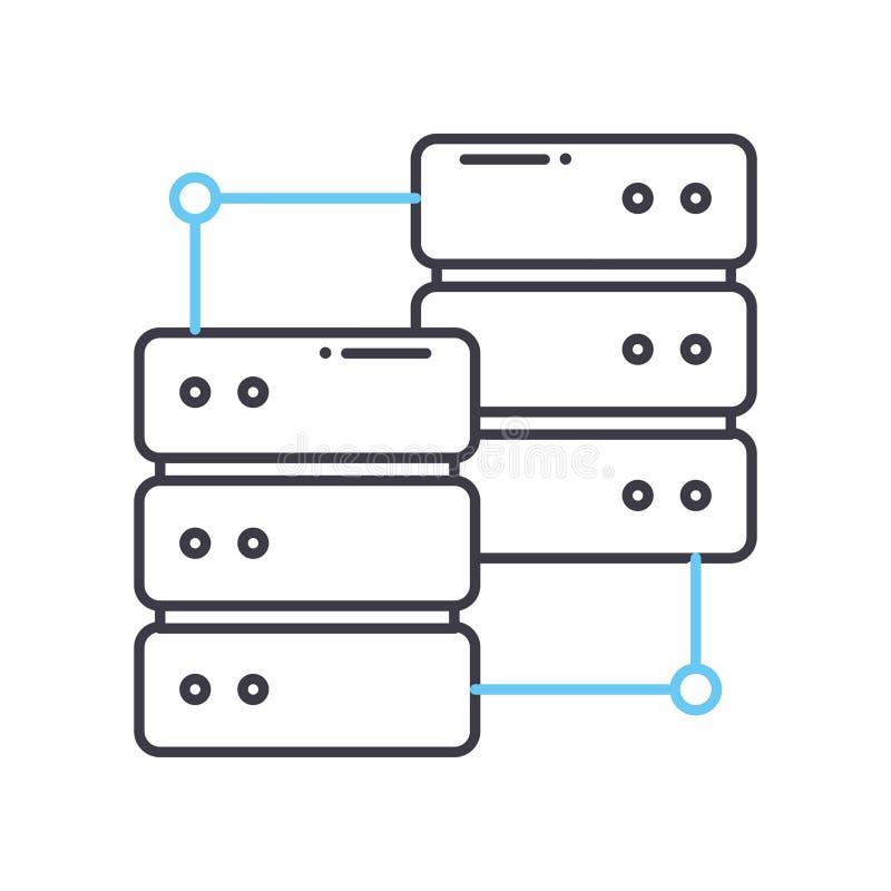 Data Centre Line Icon, Outline Symbol, Vector Illustration, Concept ...