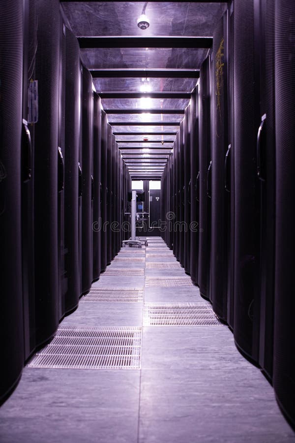 Data Centre Servers with Network Racks and Terminal Stock Photo - Image ...