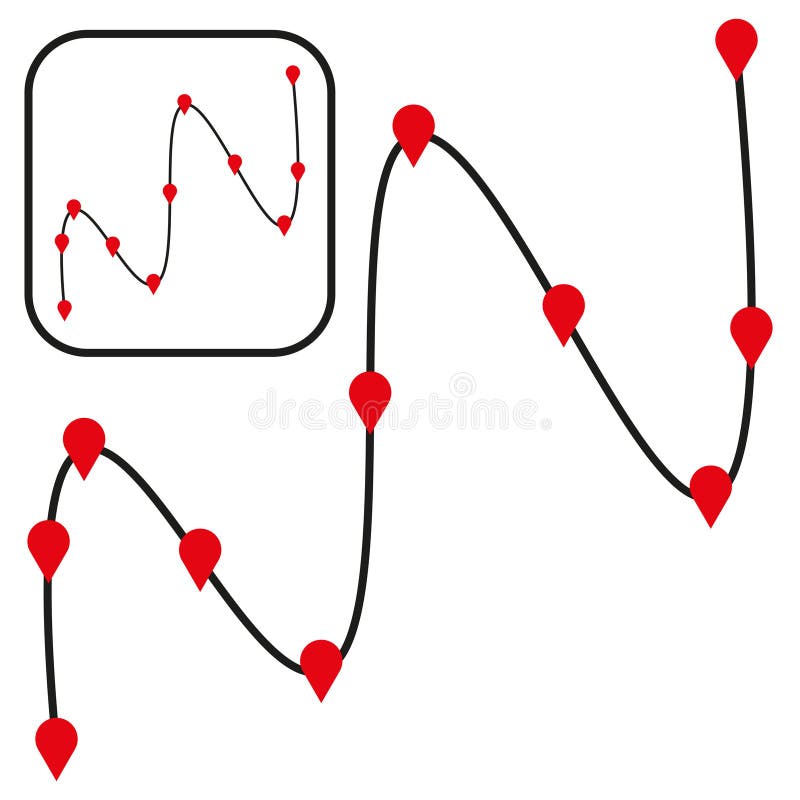 Data Chart Icon. Analytical Graph Symbol. Statistical Point Markers ...
