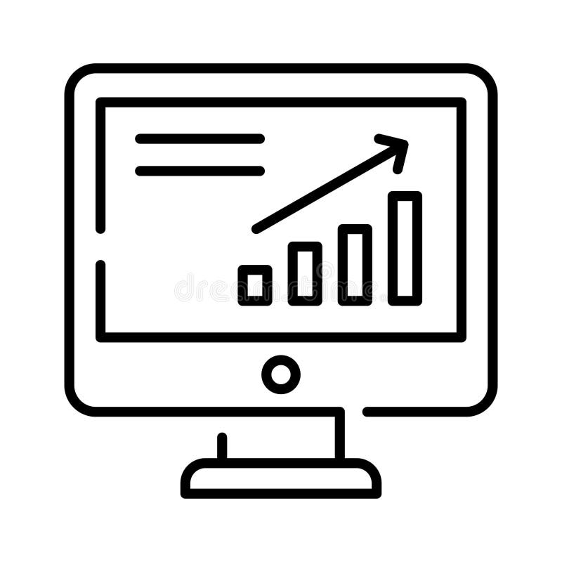 Data Chart on Lcd Display Showing Vector of Market Analysis in Modern ...