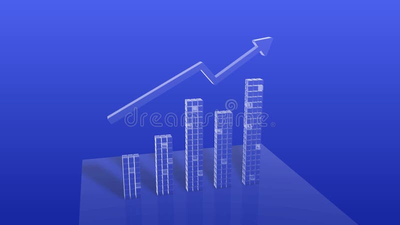 Data Chart Symbol with Profit Arrow. 3d Icon. Stock Video - Video of ...