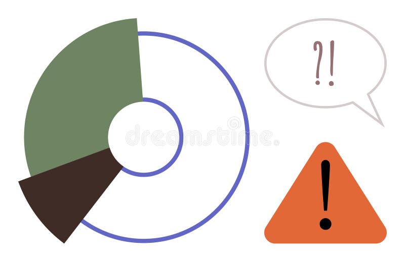 Data Chart with Warning Sign and Speech Bubble Indicating Error or ...