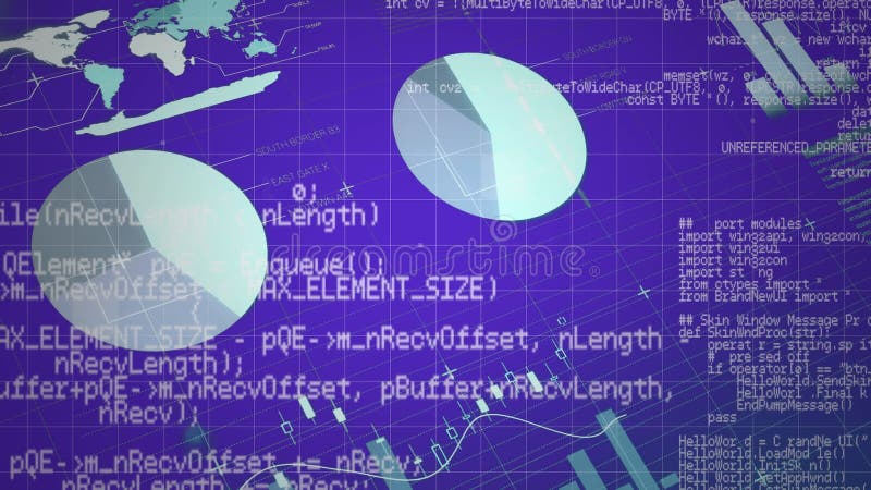 Data and Charts Appearing on Purple Background Stock Video - Video of ...