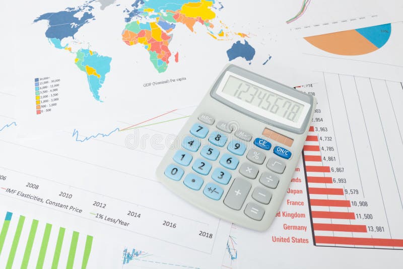 Data Charts with Calculator Series Stock Photo - Image of industry ...