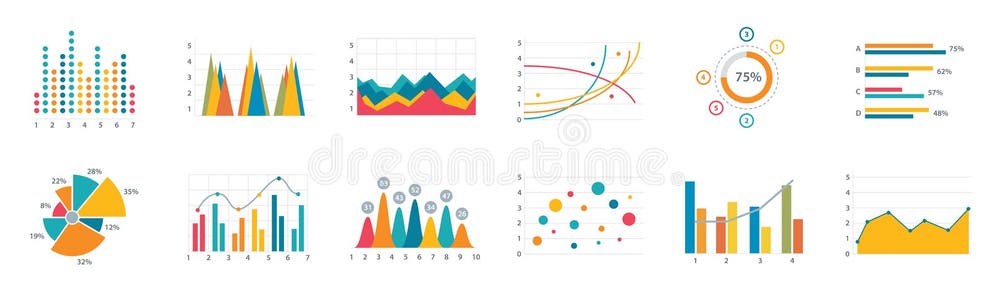 Data Charts Design and Graph Elements Stock Vector - Illustration of ...