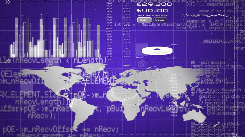 Data and Charts on Purple Background Stock Footage - Video of finance ...