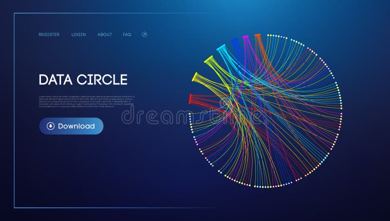 Data Circle Line Flow and Future Technology. Data Stream Cloud Network ...