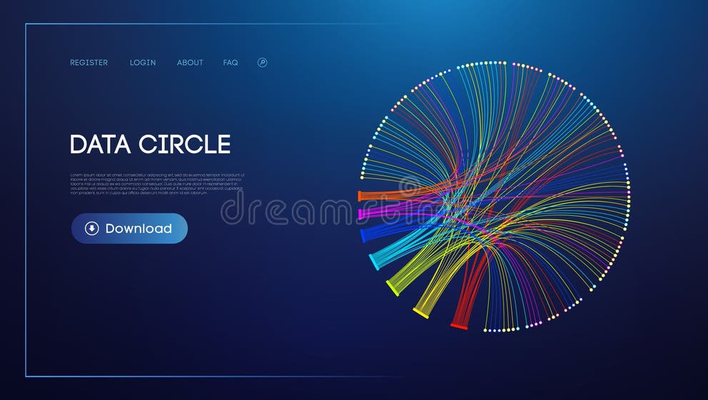 Data Circle Line Flow and Future Technology. Data Stream Cloud Network ...