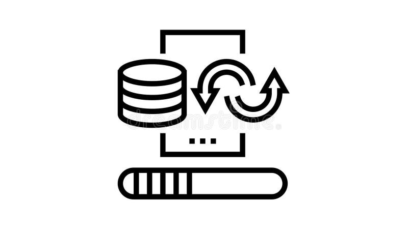 Data Cleaning Digital Processing Line Icon Animation Stock Video ...