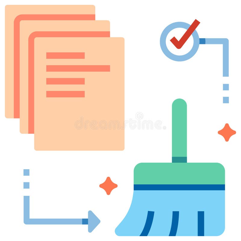 Data Cleaning Flat Illustration Stock Vector - Illustration of removing ...