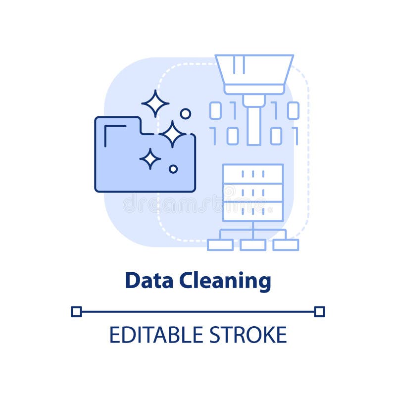 Data Cleaning Light Blue Concept Icon Stock Vector - Illustration of vector, analytical: 247981269