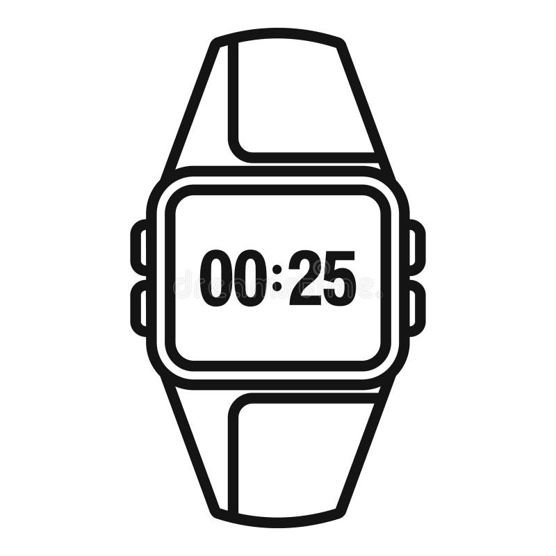 Data Clock Smartwatch Icon Outline Vector. Network Band App Stock ...