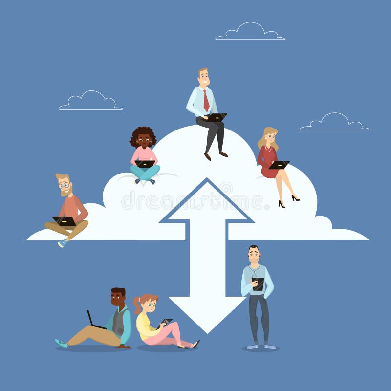 Data in cloud. stock vector. Illustration of mobile - 108254307