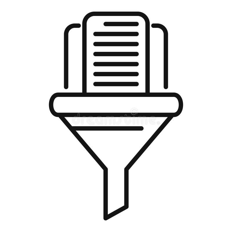 Data Cloud Funnel Icon Outline Vector. Content Filter Stock Vector ...