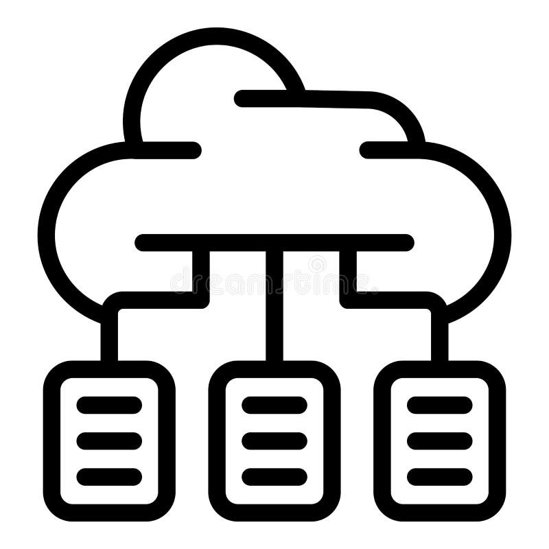 Data Cloud Icon, Outline Style Stock Vector - Illustration of data ...