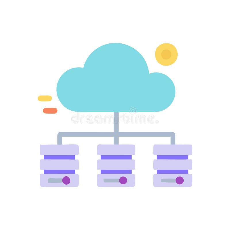 Data Cloud Icon for Storage Solutions Stock Illustration - Illustration ...
