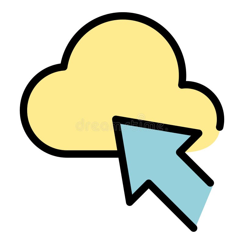 Data Cloud Interface Icon Color Outline Vector Stock Vector ...