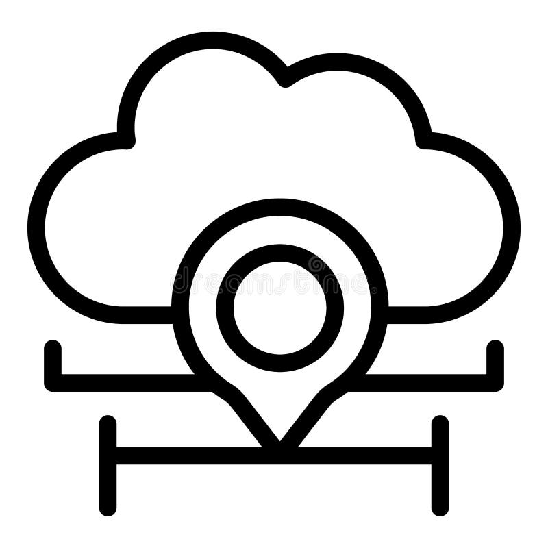 Data Cloud Location Icon Outline Vector. Online Education Stock Vector ...