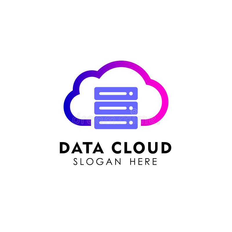 Data Cloud Logo Design Template. Server Cloud Logo Design Stock Vector ...