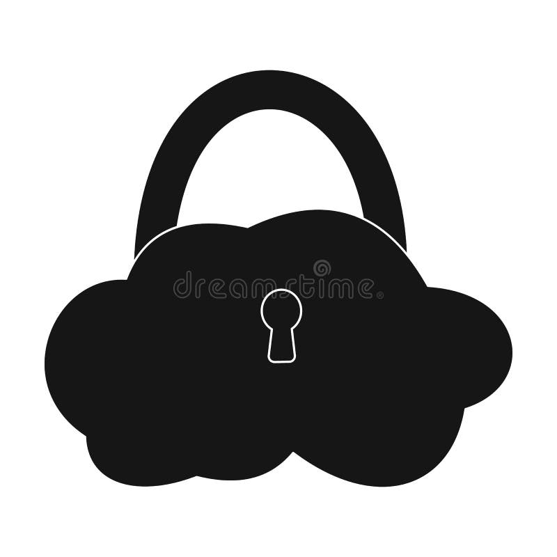 Data Cloud Security Icon in Black Style Isolated on White Background ...