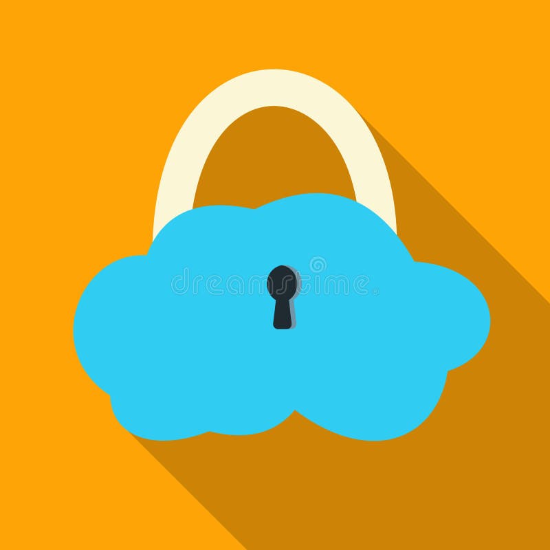 Data Cloud Security Icon in Flat Style Isolated on White Background ...