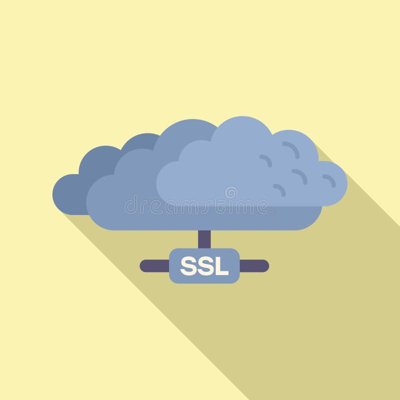 Data Cloud SSL Certificate Icon Flat Vector. Web Secure Stock Vector ...