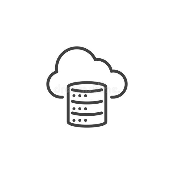 Data Cloud Storage Line Icon Stock Illustration - Illustration of ...