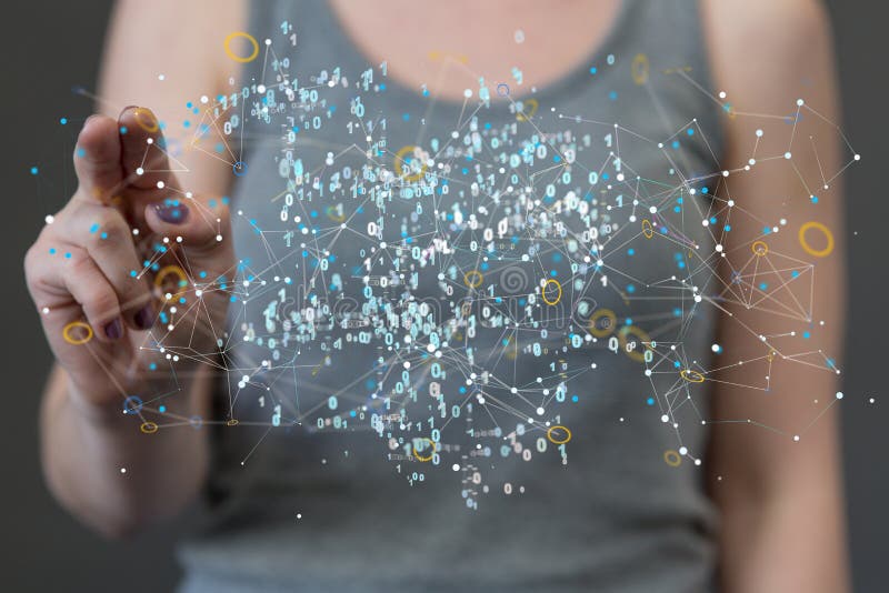 Data Cloud Storage Network From Lines Triangles And Particle Style Design Stock Image Image