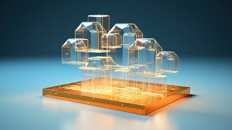 Data Cloud Structure Concept with Digital Technology Cloud Sign for ...