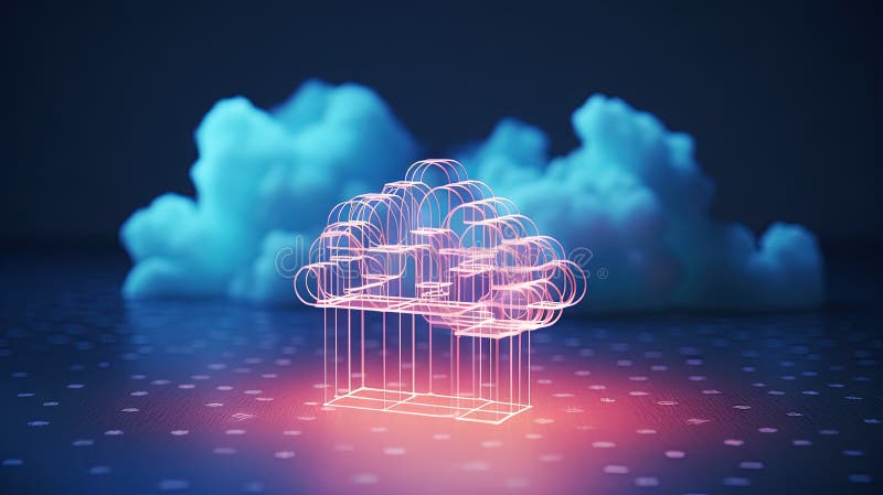 Data Cloud Structure Concept with Digital Technology Cloud Sign for ...