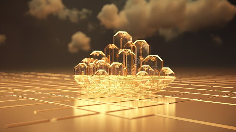 Data Cloud Structure Concept with Digital Technology Cloud Sign for ...