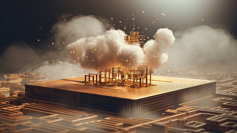 Data Cloud Structure Concept with Digital Technology Cloud Sign for ...