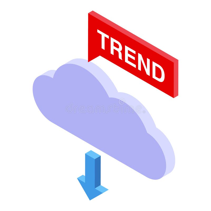Data Cloud Trend Icon Isometric Vector. Business Future Stock Vector ...
