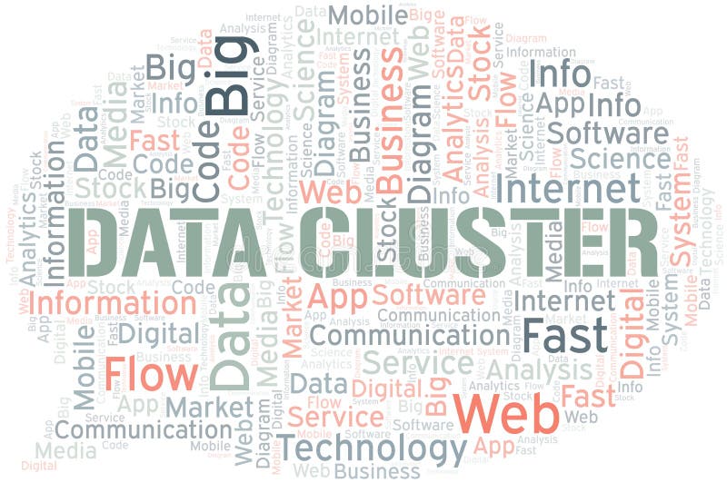 Data Cluster Vector Word Cloud, Made with Text only. Stock Illustration ...
