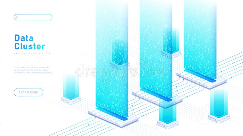 Data Cluster White Poster Vector Stock Vector - Illustration of ...