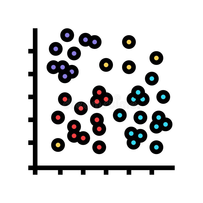 Data Clustering Database Color Icon Vector Illustration Stock Vector
