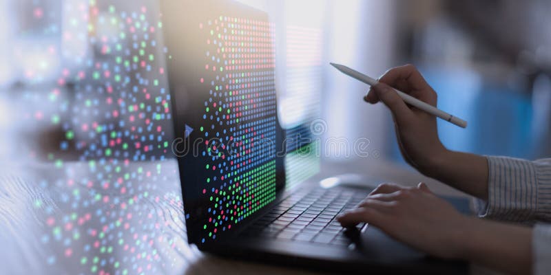 Data Clustering Visualization on Digital Tablet Interface in Machine Learning Concept Stock ...