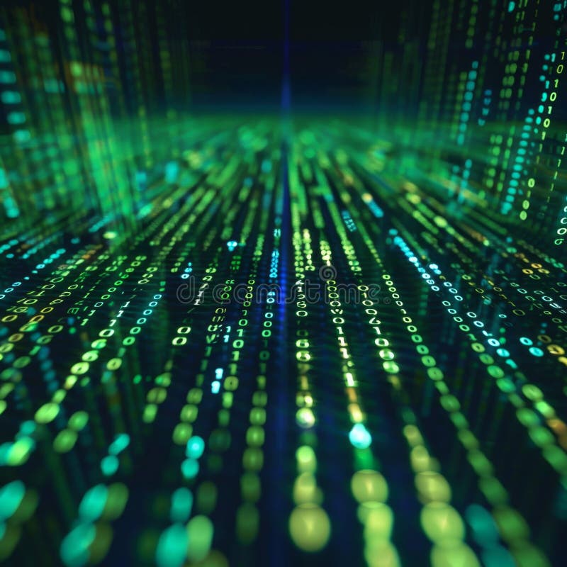 Data Code Binary Background Digital Binary Data On Computer Screen Matrix Pattern Cyberspace